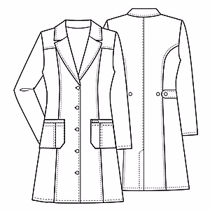 Cherokee Professionals Women Scrubs Lab Coats 36" 2319, XL, White