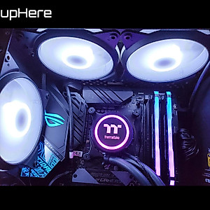 upHere 120mm 3-Pack 3-Pin High Airflow Quiet Edition White LED Case Fan for PC Cases, CPU Coolers, and Radiators T3WT3-3