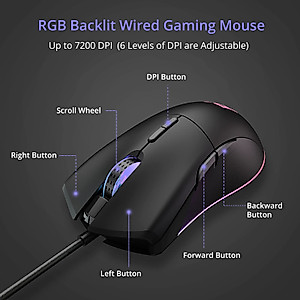RK ROYAL KLUDGE RK71 Wireless/Wired Mechanical Keyboard and 7200 DPI Gaming Mouse, 71 Keys RGB Red Switch Hot Swappable Compact Gaming Keyboard for Win/Mac