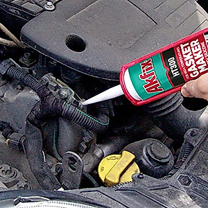 Akfix HT300 High Temp Silicone Sealant - RTV Gasket Maker, High Heat Silicone Sealant, Waterproof Seam&Gasket Sealer for Automotive, 100% Silicone Flexible Gap Filler | 1-Pack, 10.5 Oz. Red