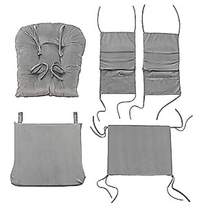Paddie Glider Rocker Replacement Cushions with Storage Velvet Washable Non Slip for Glider Rocking Chair, 5PCS, Light Grey