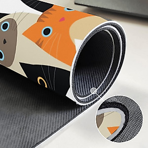 Cute Cat Funny Kitchen Mat and Rug, Floor Mat Anti-Slip Rugs for Kitchen, Floor Home, Office, Sink, Laundry