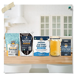 Fermentaholics ORGANIC Water Kefir Grains - Live Starter Culture - Makes a Quart Batch - Water Kefir Starter Grains - Brew Your Own Water Kefir At Home - Bulgaros De Agua