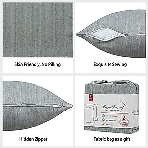 MAGPIE FABRICS Pack of 2 Outdoor Waterproof Throw Pillow Covers 18 x 18 Inch, Christmas Decorative Cushion Sham Pillowcase Shell for Garden Patio Tent Balcony Couch Sofa(Grey)