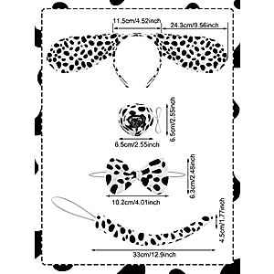 12 Pcs Puppy Dog Costume Set Dog Fancy Dress Costume Includes Dog Ears Headband Bowtie Dog Fake Nose Dog Tail Animal Costume Accessories for Women Adult Kids Halloween Party Cosplay Decorations