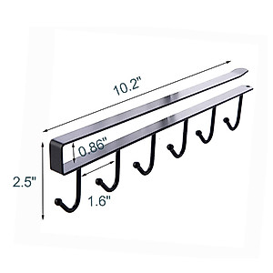 Mug Holder,Coffee Cup Holder,Kitchen Utensil Storage Hook,Cabinet Storage Hook,Wall Mounted Home Storage Hooks for Pots,Pans,Spoons,Spatulas,and Cooking Accessories and Other Kitchen Hardware-2 Pcs