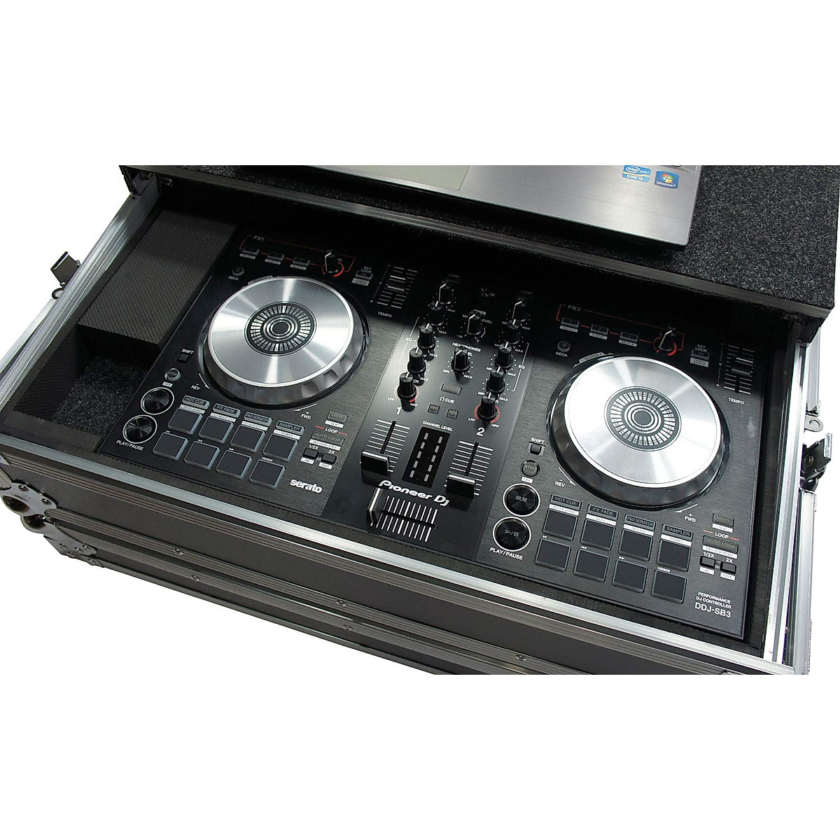 Harmony Audio HCDDJSBLT Flight Glide Laptop Stand Road DJ Case Compatible with Pioneer DDJ-SB3 (case only)
