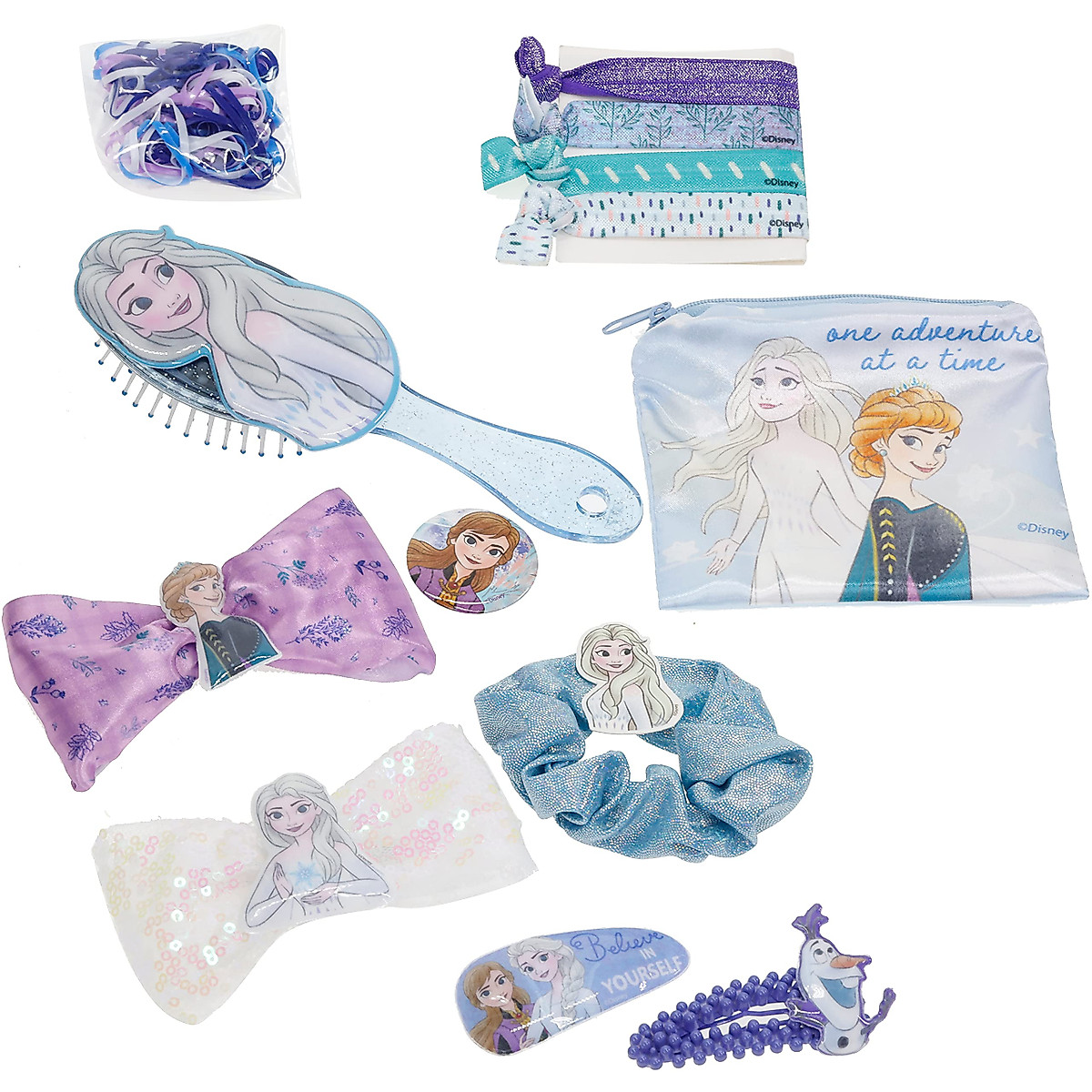 Disney Frozen - Townley Girl Hair Accessories Box|Gift Set for Kids Girls|Ages 3+ (13 Pcs) Including Hair Bow, Hair Brush, Hair Clips and More, for Parties, Sleepovers and Makeovers