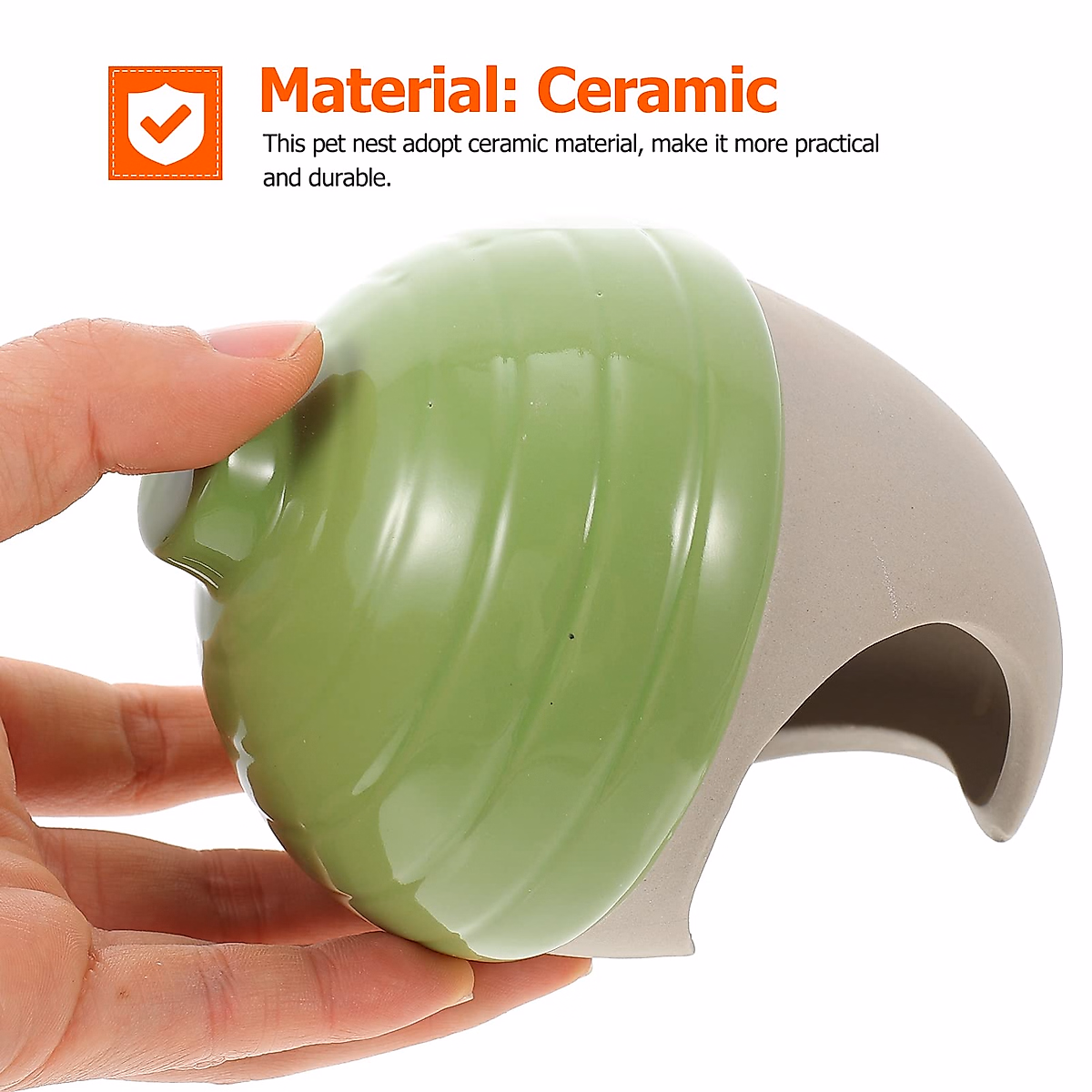 balacoo Toy Hamster Pets Ceramic Hamster Hideout Acorn Shape Small Animal House Guinea Pig Pet Cage Supplies for Gerbil Hamster Squirrel (Green Hamster Hamster Toy