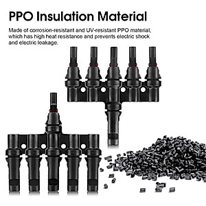 PAEKQ Solar Panel Connectors T Branch Connectors Cable Splitter Coupler 1 Male to 5 Female and 1 Female to 5 Male, Solar Cable connectors for Residential, Commercial Roofs, RVs (1 Pair)
