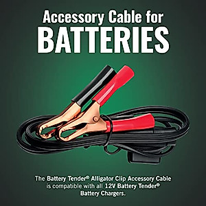 Battery Tender Alligator Clips Accessory Cable with Quick Disconnect Harness for Battery Tender Battery Chargers and Maintainers