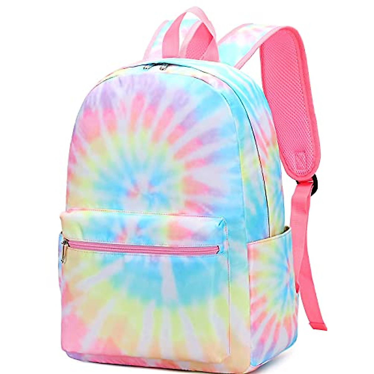 Bluboon School Backpack for Girls Teens Bookbag Set Laptop Backpack Lunch Box with Pencil Bag (Tie dye Pink)