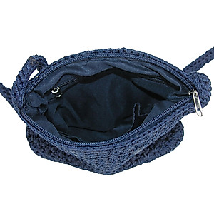 CTM® Women's Crochet Crossbody Handbag, Navy