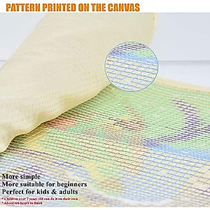 Crow Raven Moon Night Latch Hook Pillowcase Kits for Adults and Starter DIY Cushion Throw Pillow Cross Stitch Latch Hook Rug Kits with Preprinted Canvas Crochet Yarn Kits Needlework Crafts 17'' X 17''