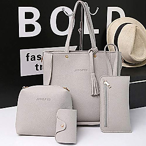 2023 4pcs Women Leather Bags Tote Bag Ladies Purse Shoulder Bags Girls Fashionable Casual Satchel Handbags for Women