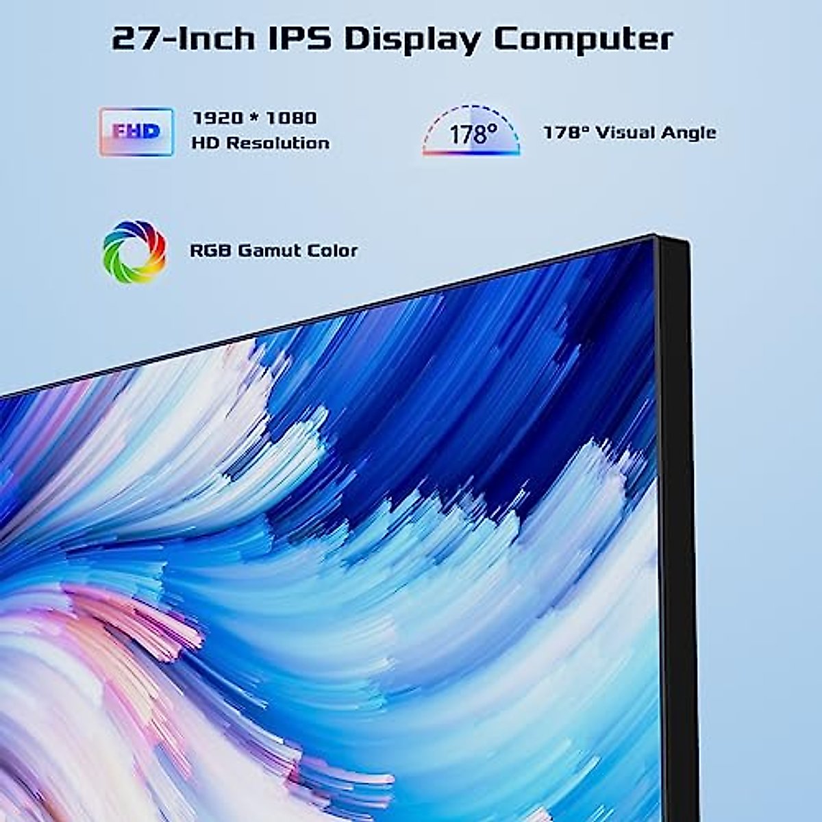 27 Inch All in One Desktop PC Intel Celeron N5095 Desktop Computer 8GB RAM 512GB ROM SSD Full HD IPS Display Computer with Dual WiFi Bluetooth 5.0 Keyboard and Mouse USB3.0