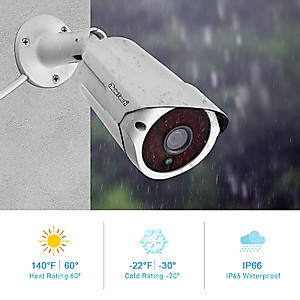 JideTech 5MP POE Outdoor IP Security Camera, 65ft IR Night Vision Motion Detection IP66 Waterproof