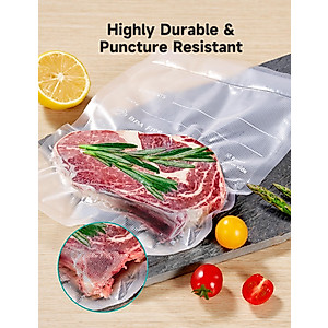 HiCOZY Vacuum Sealer Bags 100 Count 8”x12” for Food Storage, Pre-Cut BPA Free Bag for Meal Prep or Sous Vide Cooking, Safe to Microwave, Dishwasher, Boil, or Freeze