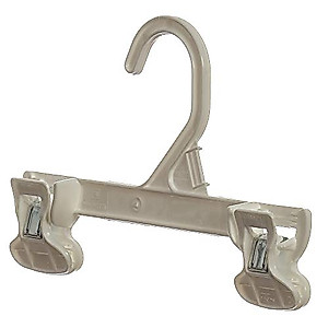 Mainetti 6108PWS10 White All Plastic Hangers with Sturdy Plastic Non-Slip Clips, Great for Pants/Skirts/Slacks/Bottoms, 8 Inch (Pack of 10)