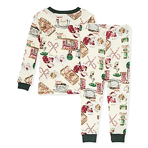 Burt's Bees Baby Baby Girls' Pajamas, Tee and Pant 2-Piece Pj Set, Cute as a Button, 3T