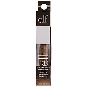 e.l.f., Liquid Glitter Eyeshadow, Long Lasting, Quick-Drying, Opaque, Gel-Based Formula, Creates High-Impact, Multi-Dimensional Eye Looks, Copper Pop, 0.10 Fl Oz