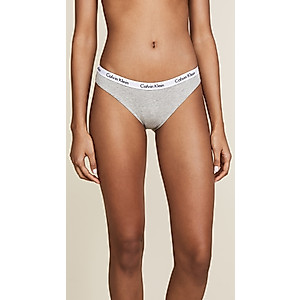 Calvin Klein Carousel Logo Cotton Stretch Bikini Panties, Multipack, Black/White/Grey Heather, Small