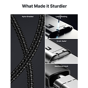 JSAUX 100W USB C to USB C Cable [2-Pack 6.6FT], Type C Fast Charging Cable Compatible with iPhone 15/15 Plus/15 Pro Max, Samsung S24/S24+/S24 Ultra/S23+/S23 Ultra, MacBook, iPad Pro Air, Pixel-Black