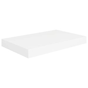 vidaXL Floating Wall Shelf Wall Shelf Wall Ledge Hanging Shelf CD Rack Bookcase Board Bedroom Living Room Office White 15.7"x9.1" MDF