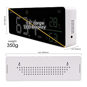 Decibel Meter Wall Hanging Sound Level Meter 11 inch Large LED Display Noise Temperature Humidity Meter with Alarm Icons Indicator Wide Applications for Classroom, Studio, Home, Factory