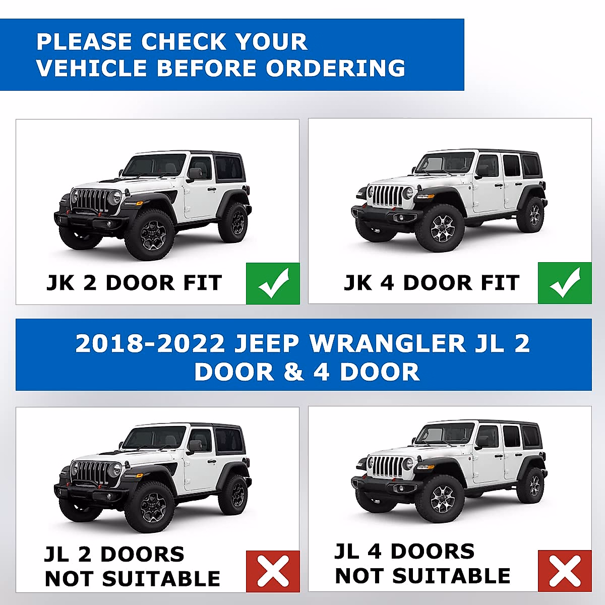 Rear Bumper for Jeep 2007-2018 Wrangler JK Unlimited, HAWKLEY Alloy Steel Full Width JK Rear Bumper with D-ring and 2" Standard Receiver Hitch for 07-18 Wrangler JKU Unlimited 4WD 2WD