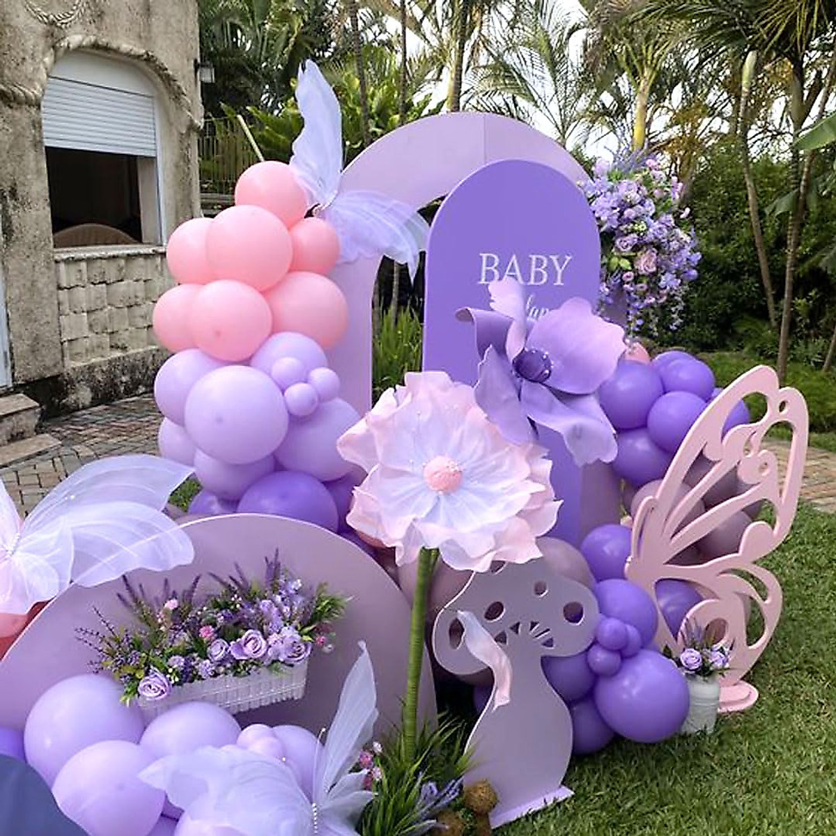 Pink and Purple Party Balloons, 50Pcs 12 Inch Purple Pink Balloons, Metallic Pink Purple Latex Balloons Birthday Party Balloons for Girls Birthday Baby Shower Wedding Party Decorations
