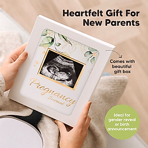 Pregnancy Journal Memory Book - 90 Pages Hardcover Pregnancy Book, Pregnancy Planner, Pregnancy Journals for First Time Moms, Baby Memory Book, Mom Book Diary, Ultrasound Baby Book Memory (Alpine)