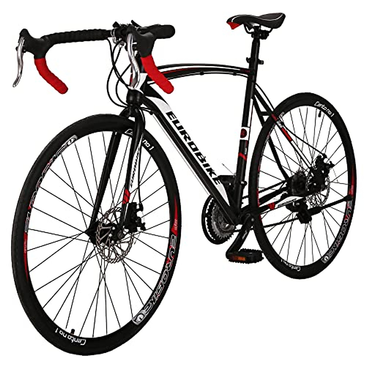 EUROBIKE HY XC550 Road Bike,21 Speed Road Bicycle for Adults Men and Women,Disc Brake 700C Race Bike for Beginner to Intermediate Bicycle Riders(54cm-32 Spoke)