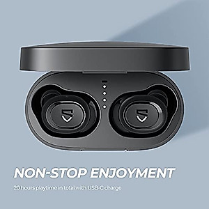 SoundPEATS Wireless Earbuds TrueFree2 Bluetooth 5.0 Headphones in-Ear Stereo TWS Sports Earbuds, IPX7 Waterproof, Customized Ear Fins, USB-C Charge, Monaural/Binaural Calls, 20 Hours Playtime