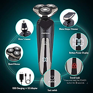 Mens Electric Razor for Men Electric Shavers for Men Electric Razors for Men Face Shaver for Mens Rechargeable Razors for Shaving Electric Cordless Men's Electric Shaver Waterproof Wet Dry by PRITECH