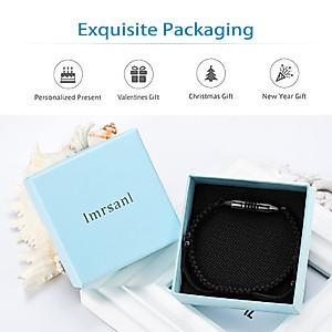 Imrsanl Stainless Steel Cremation Bracelet for Ashes - Bullet Urn Bangles for Human Ashes - Cylinder Memorial Ashes Keepsake Jewelry for Men Women - Adjustable Black