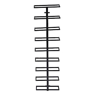 LOYALHEARTDY Wall Wine Rack, 9 Bottle Black Wrought Iron Wall-Mounted Wine Racks, Wine Holder for Wall for Kitchen,Dining Room,Bar, Alcohol Storage Solution, Each Rack: 4.3x10.6inch