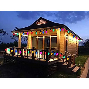 Outdoor Solar Christmas Lights C9 Strawberry String Lights, 31ft 50 LED Solar Garden Christmas Fairy Lights For Christmas Tree Backyard Window Railing Deck Camping Chicken Coop, Multicolor 8 Modes