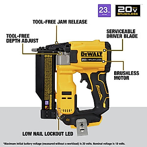DEWALT ATOMIC Compact Series™ 20V MAX* Brushless Cordless 23 Ga. Pin Nailer (Tool Only) (DCN623B)