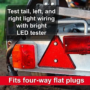 ABN Trailer Light Tester 4 Pin Trailer Plug Adapter - LED 4 Way Trailer Brake Light Tester for Inline Circuits