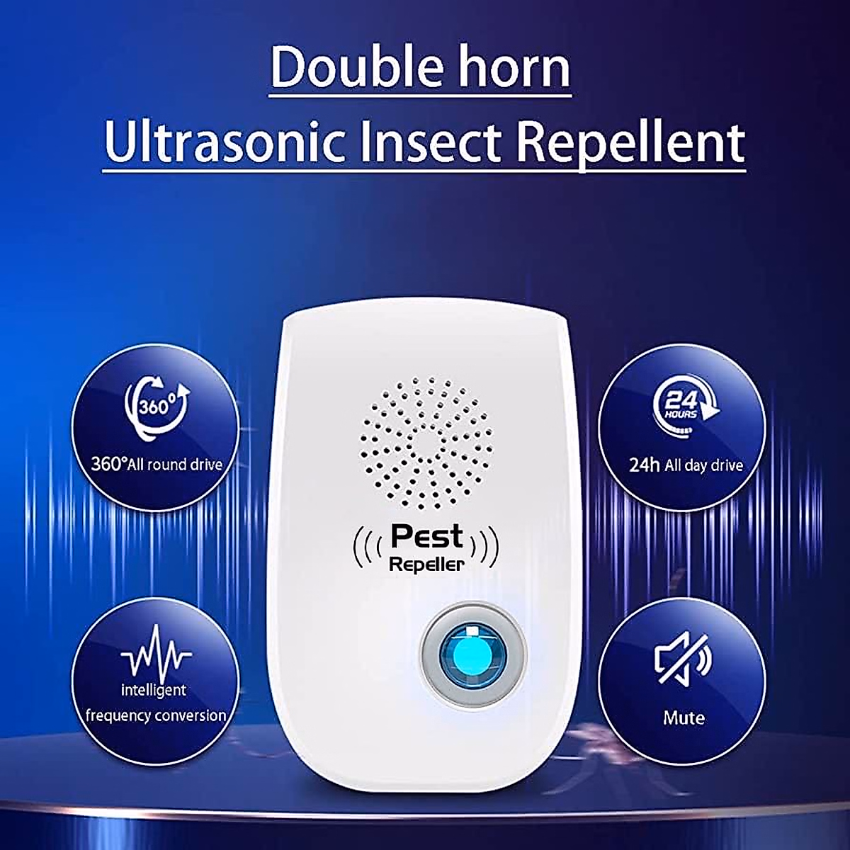 Toyukia 2023 Upgraded Dual Ultrasonic Pest Repeller 6 Pack, Electronic Pest Repellent, Pest Control Plug in for Insects, Roach,Mice,Spider, Mosquito Used for Home,Office etc