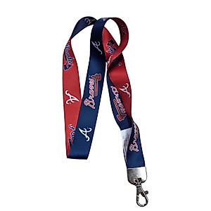 MLB Atlanta Braves Two-Tone Lanyards, Navy, One Size