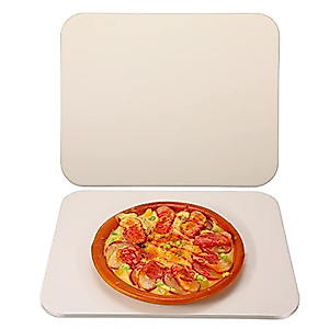 2 Pcs 15 x 12 Inch Pizza Stone, Rectangular Baking Stone, Heavy Duty Cordierite Bread Stone for Oven Grill, Thermal Shock Resistant, Pizza Grilling Stone for Making Crispy Pizza, Bread