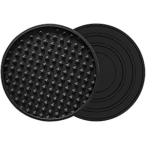 WEGO Coasters for Drinks Set of 6 with Holder, Silicone Coasters Tabletop Protection for Any Table Type, Wood, Glass, Stone Tables, Dishwasher Safe, Washable and Heat Resistant Coffee Coasters (Black)