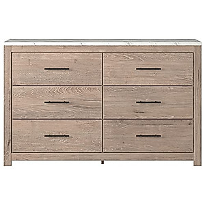 Signature Design by Ashley Senniberg Contemporary Dresser, Light Brown/White