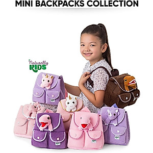 Pink Dinosaur Triceratops Mini Backpack for Kids, Mini Backpack for Toddler Girls, Gift for 2 3 4 5 Year Old Girl Boy