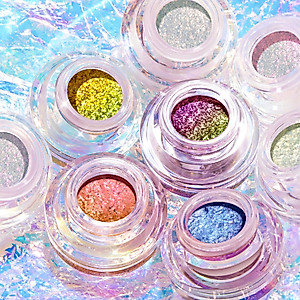 FOCALLURE Chameleon Cream Eyeshadow,Intense Color Shifting Creamy Eye Shadows,Highly Pigmented Metallic,Shimmer,Multi-Reflective Finishes,Unicorn Tear