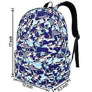 LI-LOVE Backpack 16 inch with Laptop Compartment Shark Sea Book Bag for Boys Men Adults Teens Middle School College High School Student Bookbags Waterproof Backpacks Travel Camping Hiking Back Pack
