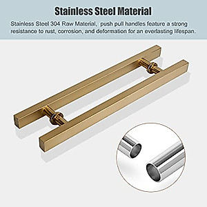 Heavy Duty Commercial Sliding Glass Barn Door Handle Pull, H-molding Contemporary Interior Exterior Door Pull Push Handles, 20/23/32/47/59inch Long, Back-to-Back Mount (Matte Black 120cm/47.2in)