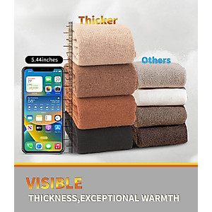 Aoliks Black Warm Socks for Women,Thermal Knee High Socks Cotton Long Socks for Running Hiking Skiing Gifts